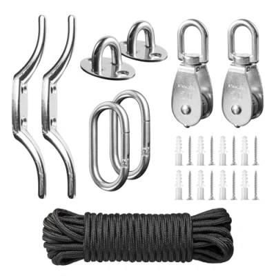 Buy M20 Stainless Steel Washing Line Pulley System Heavy Duty Wheel Set ...