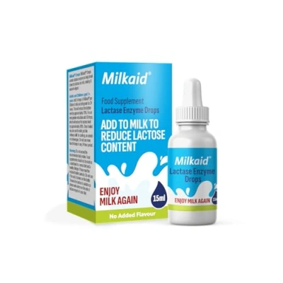 Buy Milkaid Lactase Enzyme Drops for Lactose Intolerance Relief ...