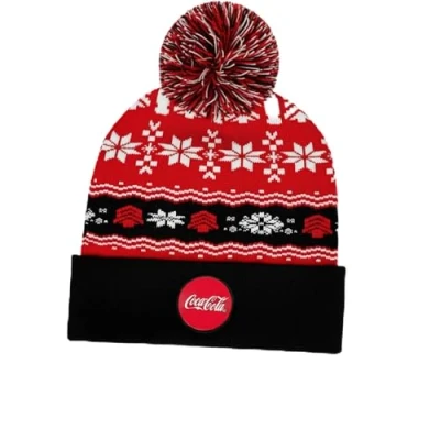 Buy Officially Licensed Black Red Coca Cola Bobble Hat Beanie Coke Zero ...